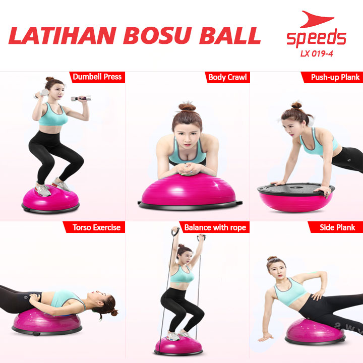 SPEEDS Balance Step Bosu Ball fitness alat olahraga bola yoga gymball ...