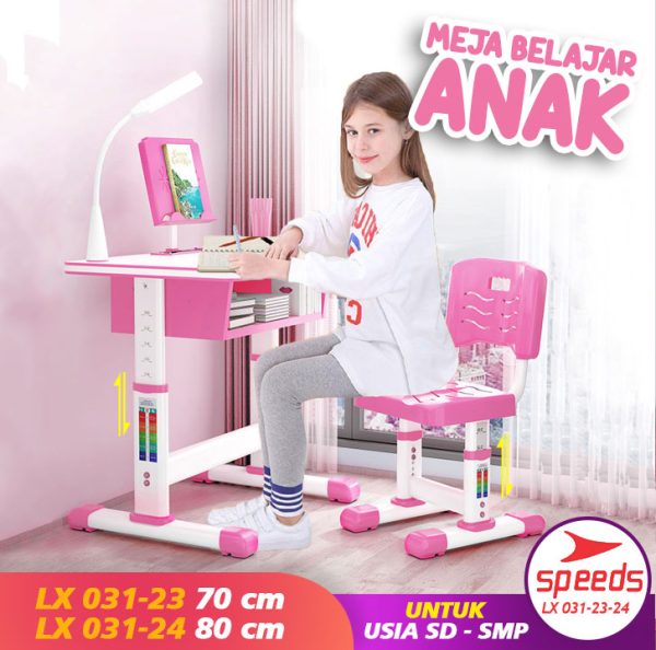 SPEEDS Meja Kursi Belajar Anak UK. 70 dan 80cm Meja Kursi Sekolah Meja Tulis Anak Portable 031 ...
