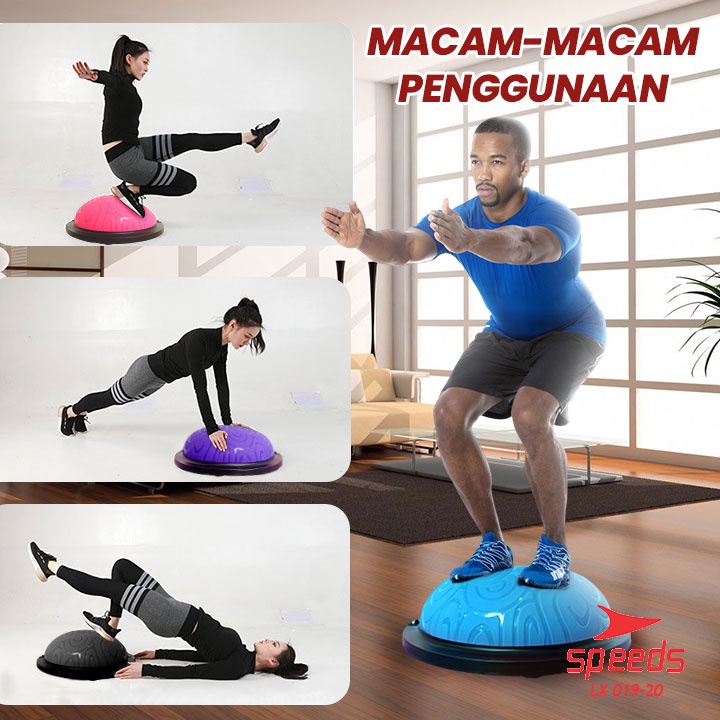 SPEEDS Bosu Ball Balance Step Alat Olahraga Pembakar Lemak Original ...