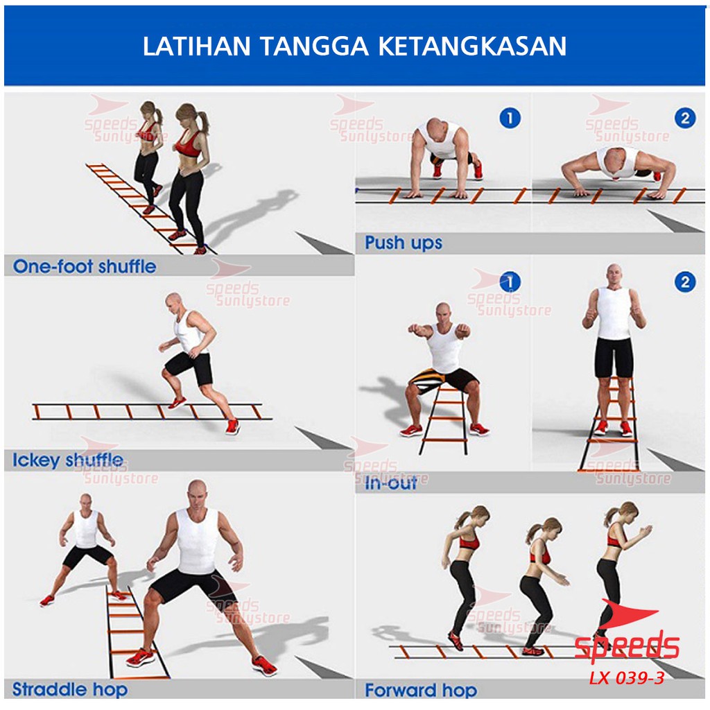 SPEEDS Agility Speed Ladder Drills training Tangga Kelincahan ...