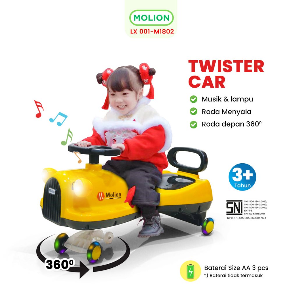 SPEEDS Mobil Mobilan Dorong Twister Car Swing Car Ride On Mobil Musik Mainan Anak 001-M1802 ...